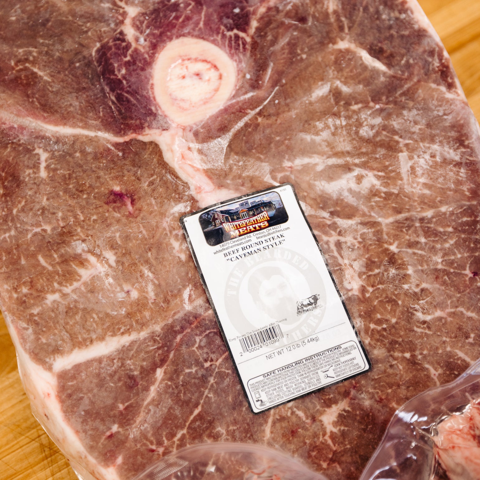 Caveman Round Steak 9-11# – The Bearded Butchers