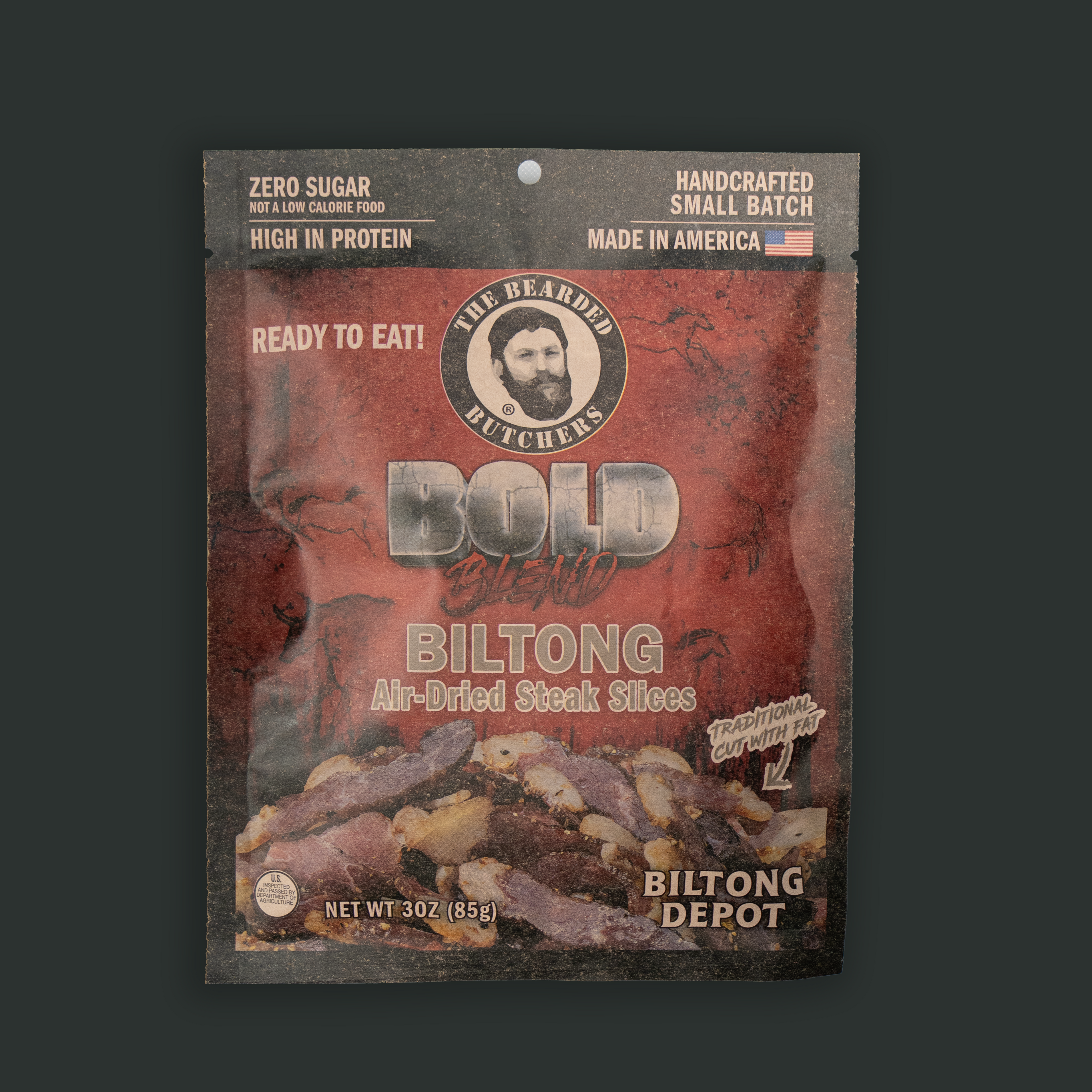Bearded Butcher Bold Blend Biltong 3 oz Pack – The Bearded Butchers