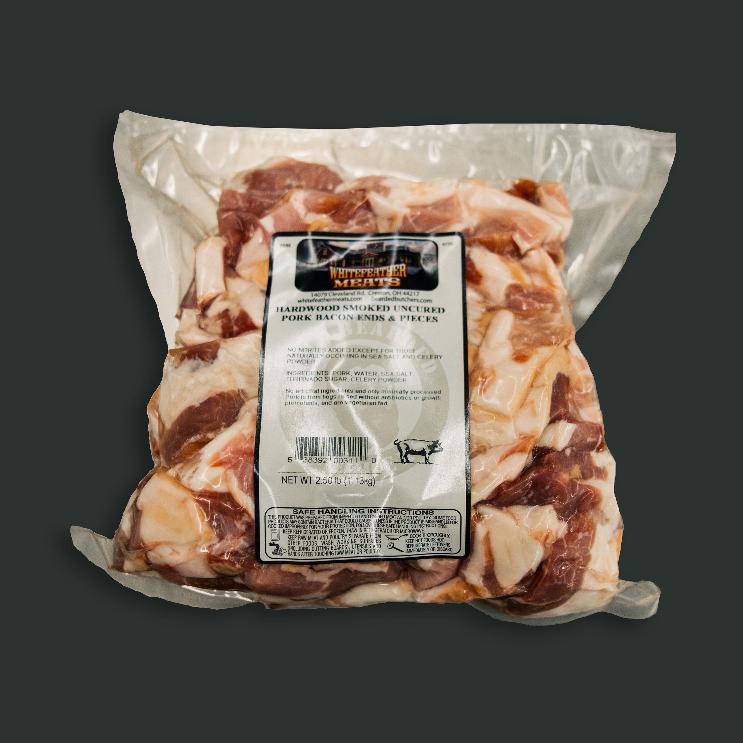 Hardwood Smoked Pork Bacon Pieces 2.5lb Pack – The Bearded Butchers