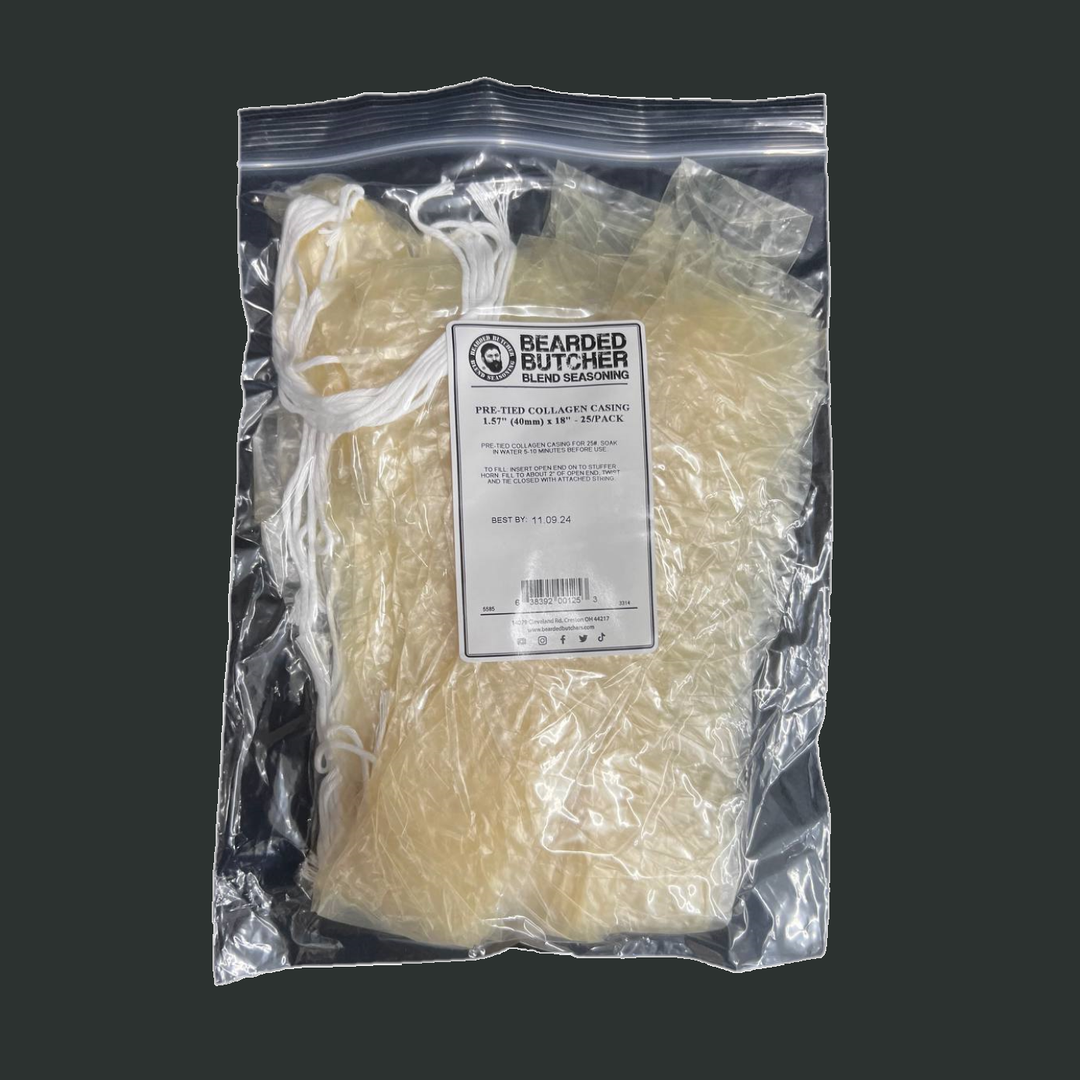 Pre-tied Ring Bologna Collagen Casing - 40mm x 18" - 25/Pack – The ...