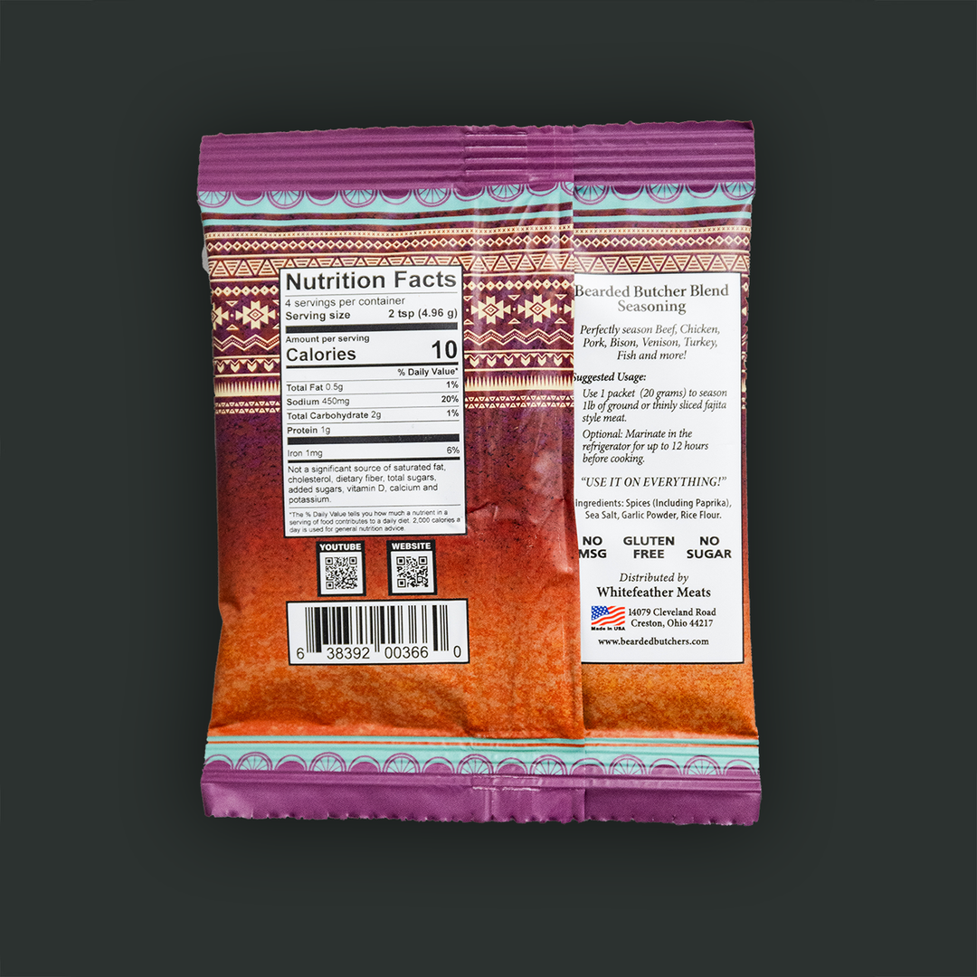 Bearded Butcher Blend Taco Seasoning 20g Packet – The Bearded Butchers