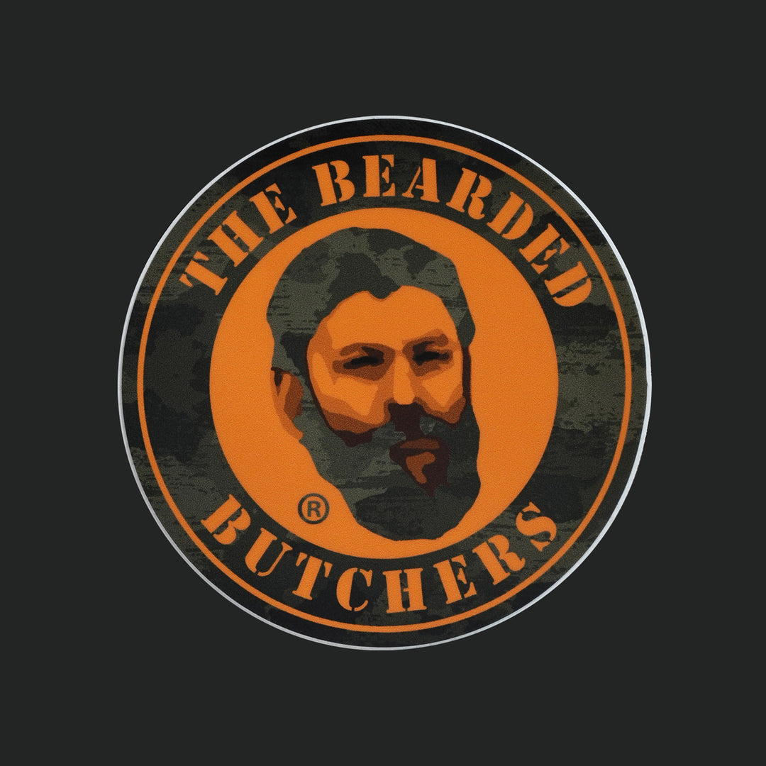 Bearded Butcher 3" Camo Orange Logo Sticker – The Bearded Butchers