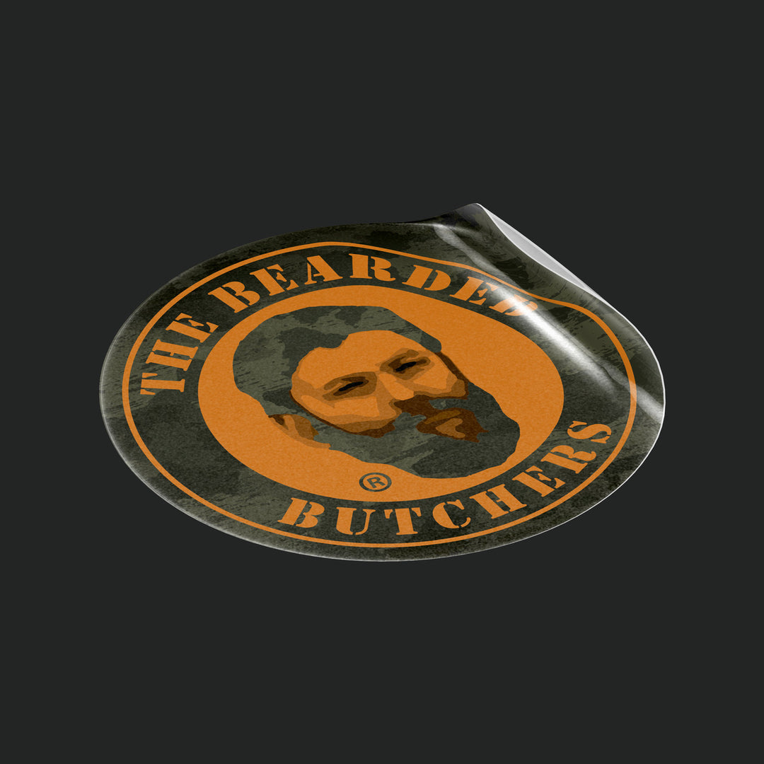 Bearded Butcher 3" Camo Orange Logo Sticker – The Bearded Butchers